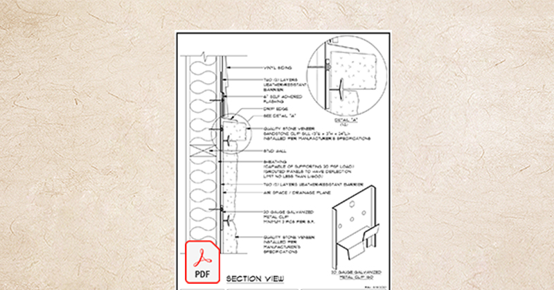 Stone Detail Drawings - Quality Stone Veneer