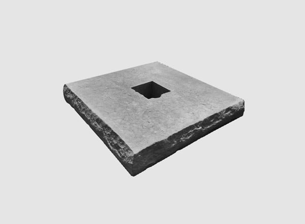 Hewn Sandstone Pier Cap with 4" Post