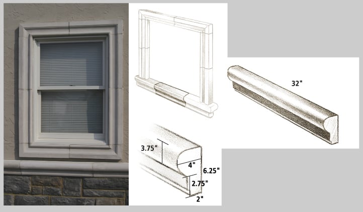 Colonial Bull Nose Sill