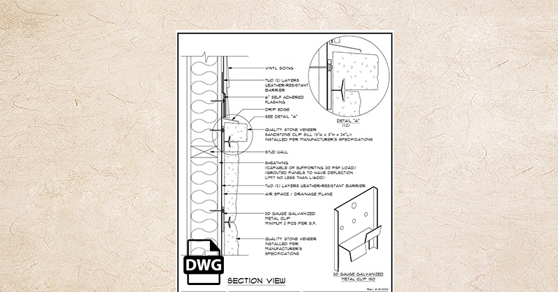 Stone Detail Drawings - Quality Stone Veneer